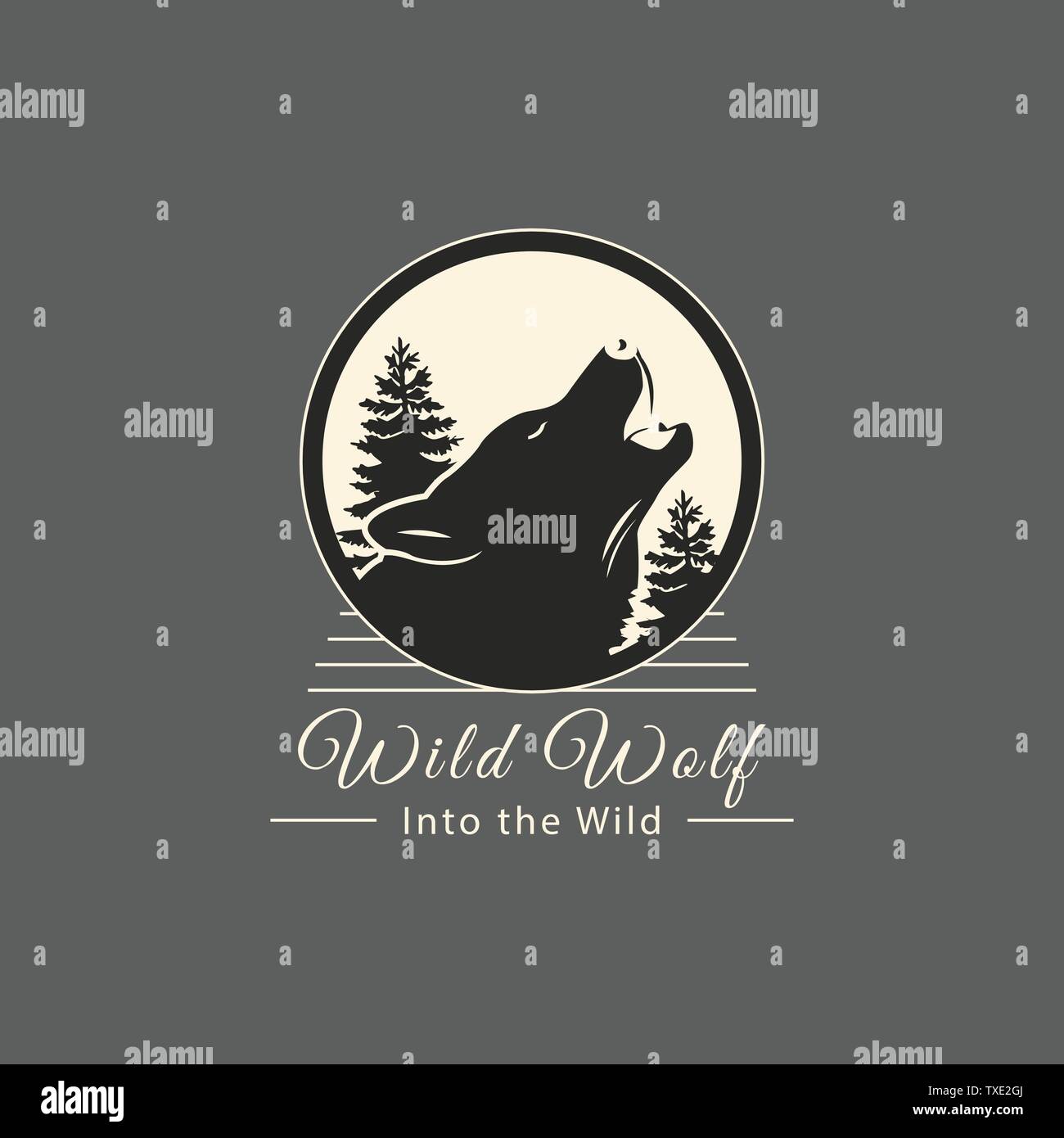 The Wild Wolf Logo design Stock Vector Image & Art - Alamy