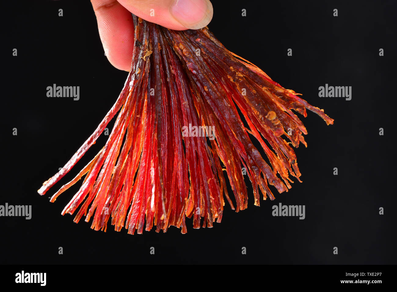 Air-dried hand-torn beef HD picture Stock Photo - Alamy