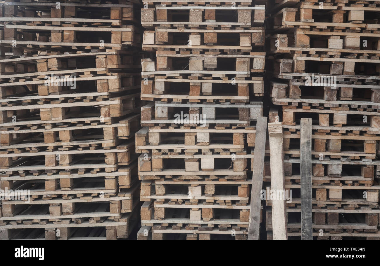 wooden pallets for goods transportation Stock Photo - Alamy
