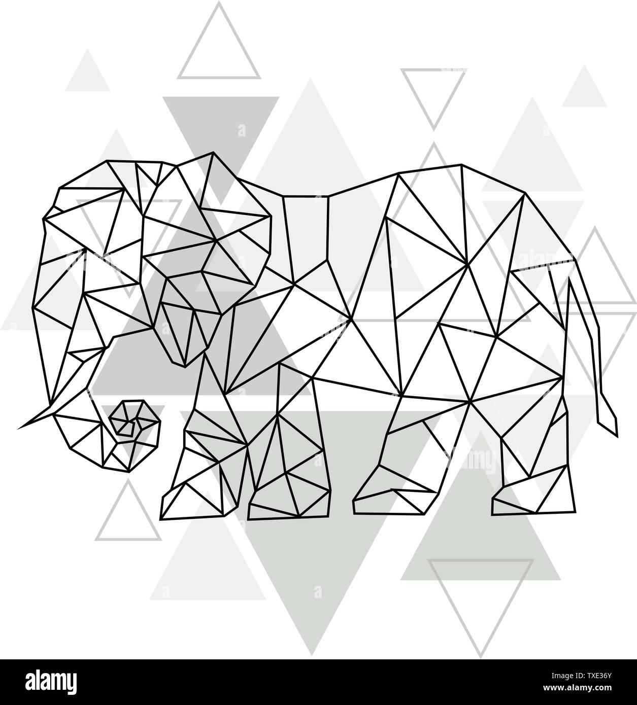 Image of Low poly elephant isolated and triangle background Stock ...