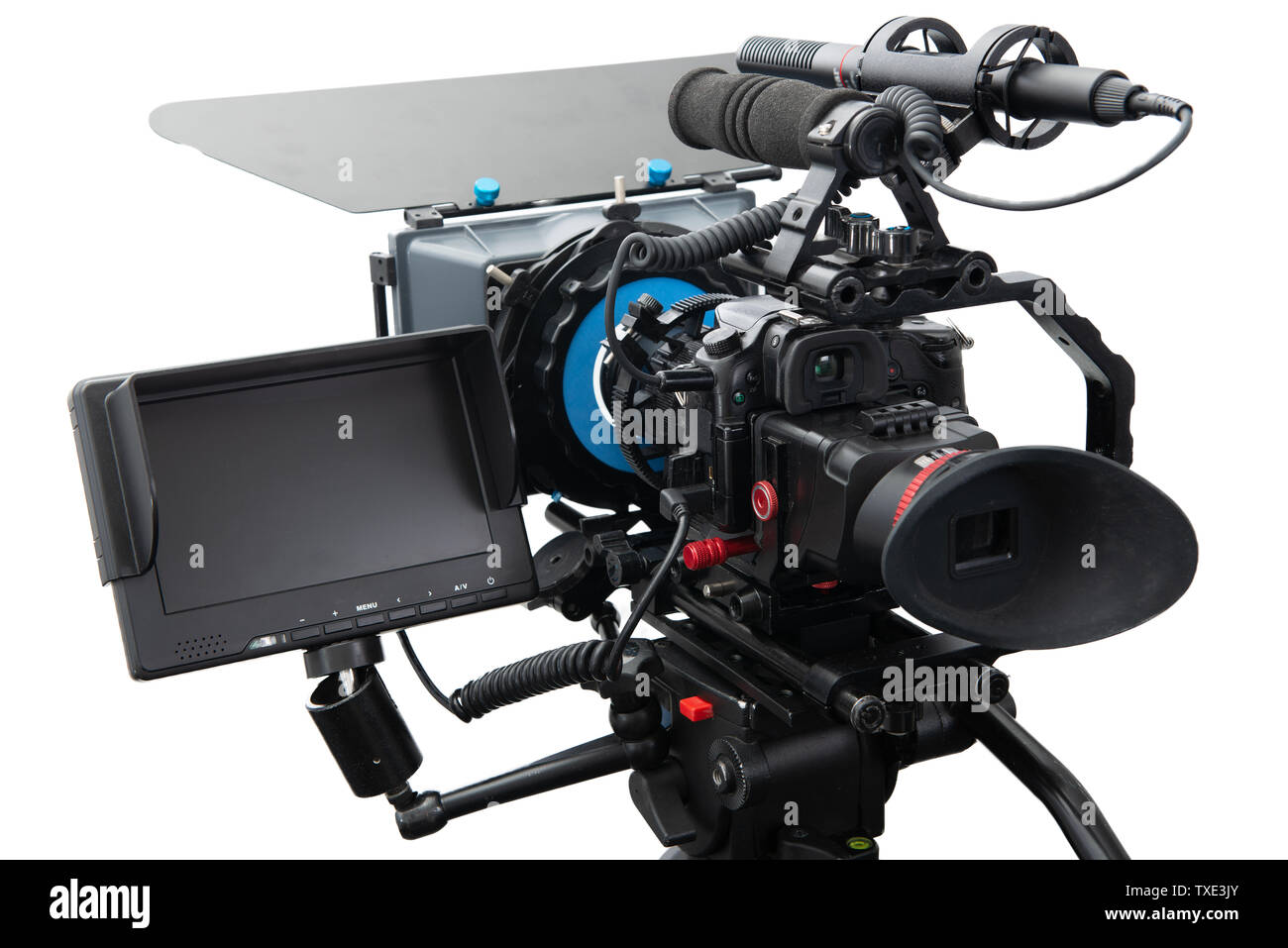 slr video camera rig isolated on the white background Stock Photo - Alamy