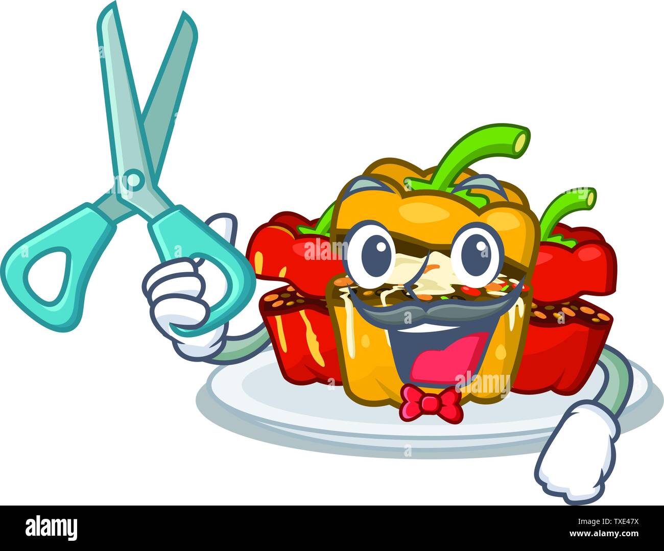 Barber stuffed pepper isolated with the cartoon Stock Vector Image ...