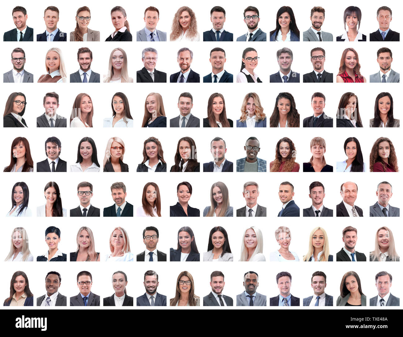 portraits of successful employees isolated on a white Stock Photo - Alamy