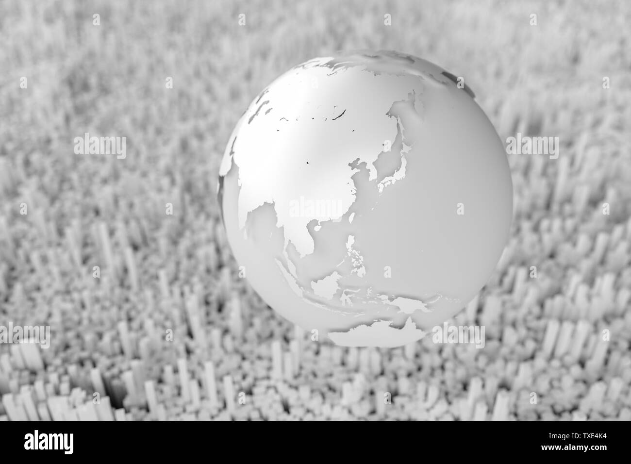 Concave-convex changing terrain and Earth model, three-dimensional ...