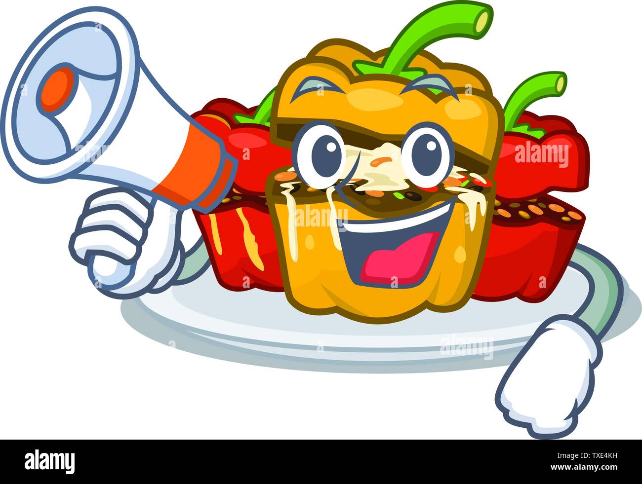 With megaphone stuffed pepper isolated with the cartoon Stock Vector ...