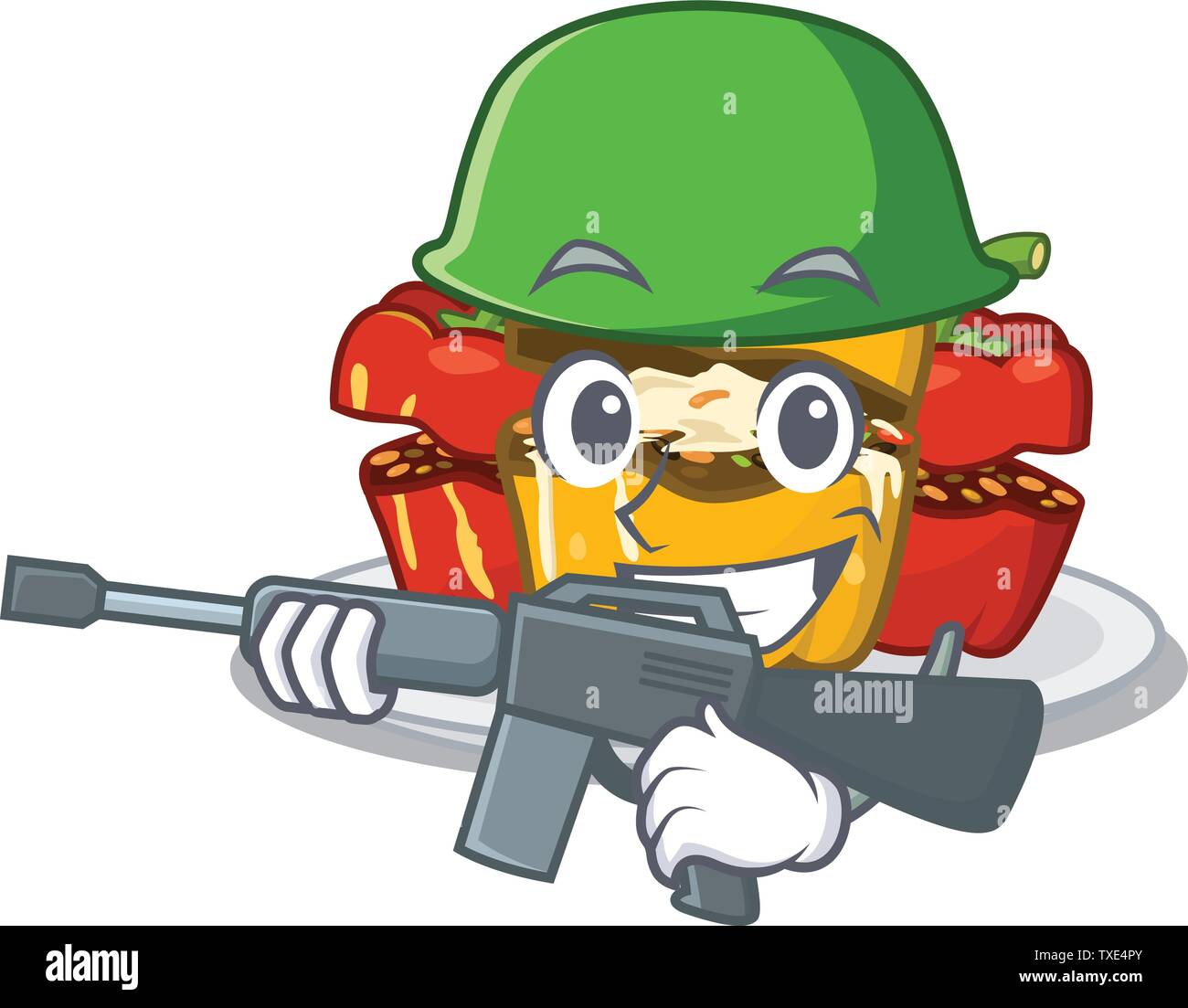 Army stuffed pepper isolated with the cartoon Stock Vector Image & Art ...