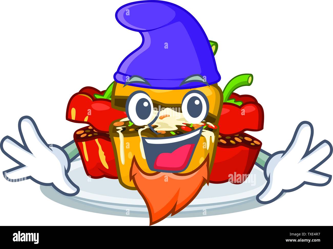Elf stuffed pepper isolated with the cartoon Stock Vector Image & Art ...