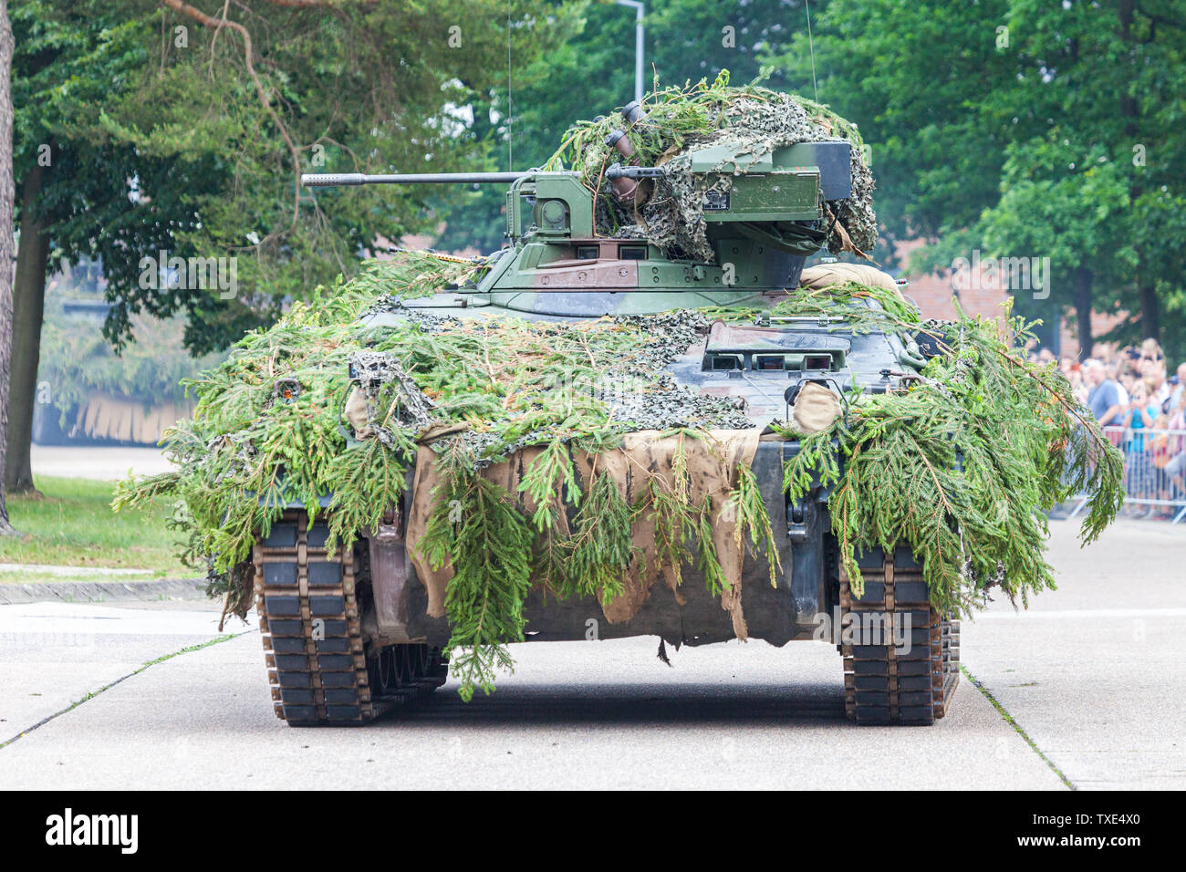 German infantry fighting vehicle drives on a tactic demonstration Stock ...