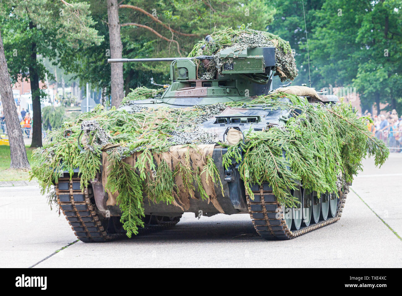 German infantry fighting vehicle drives on a tactic demonstration Stock ...