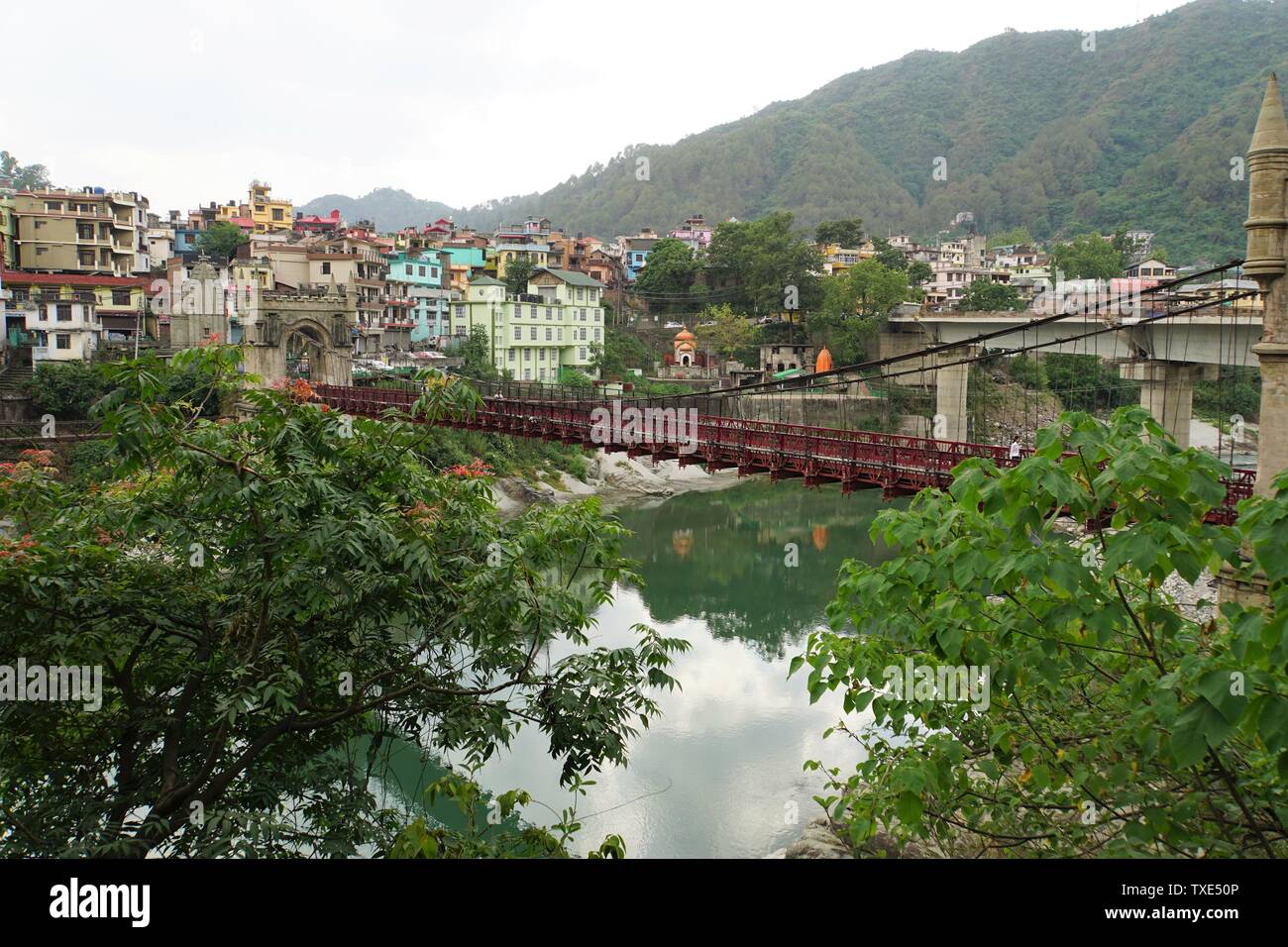 Victoria Suspension Bridge over the Beas River Stock Photo - Alamy