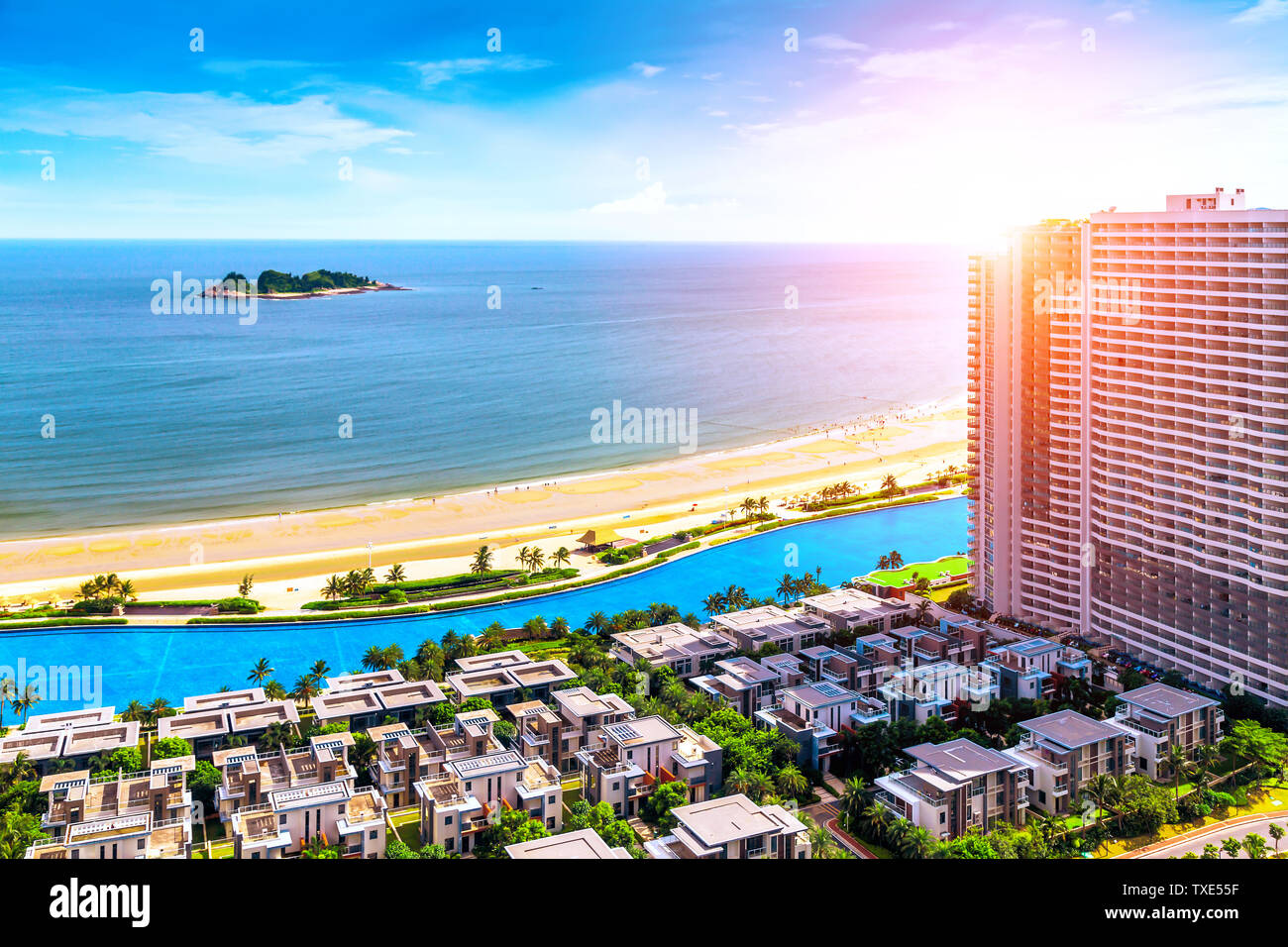 Seaside hotel scenery Stock Photo - Alamy