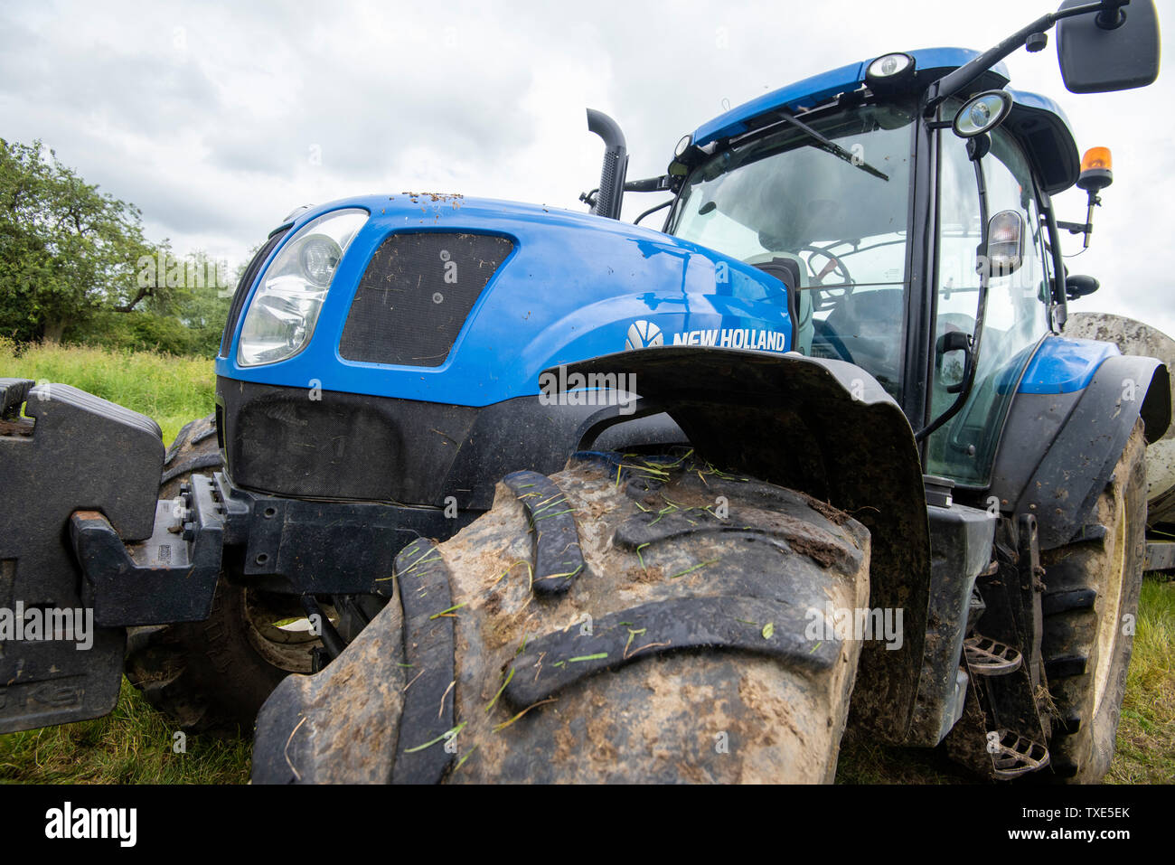 Tractor on a Dairy Farm in Rural Leicestershire, England UK Stock Photo ...