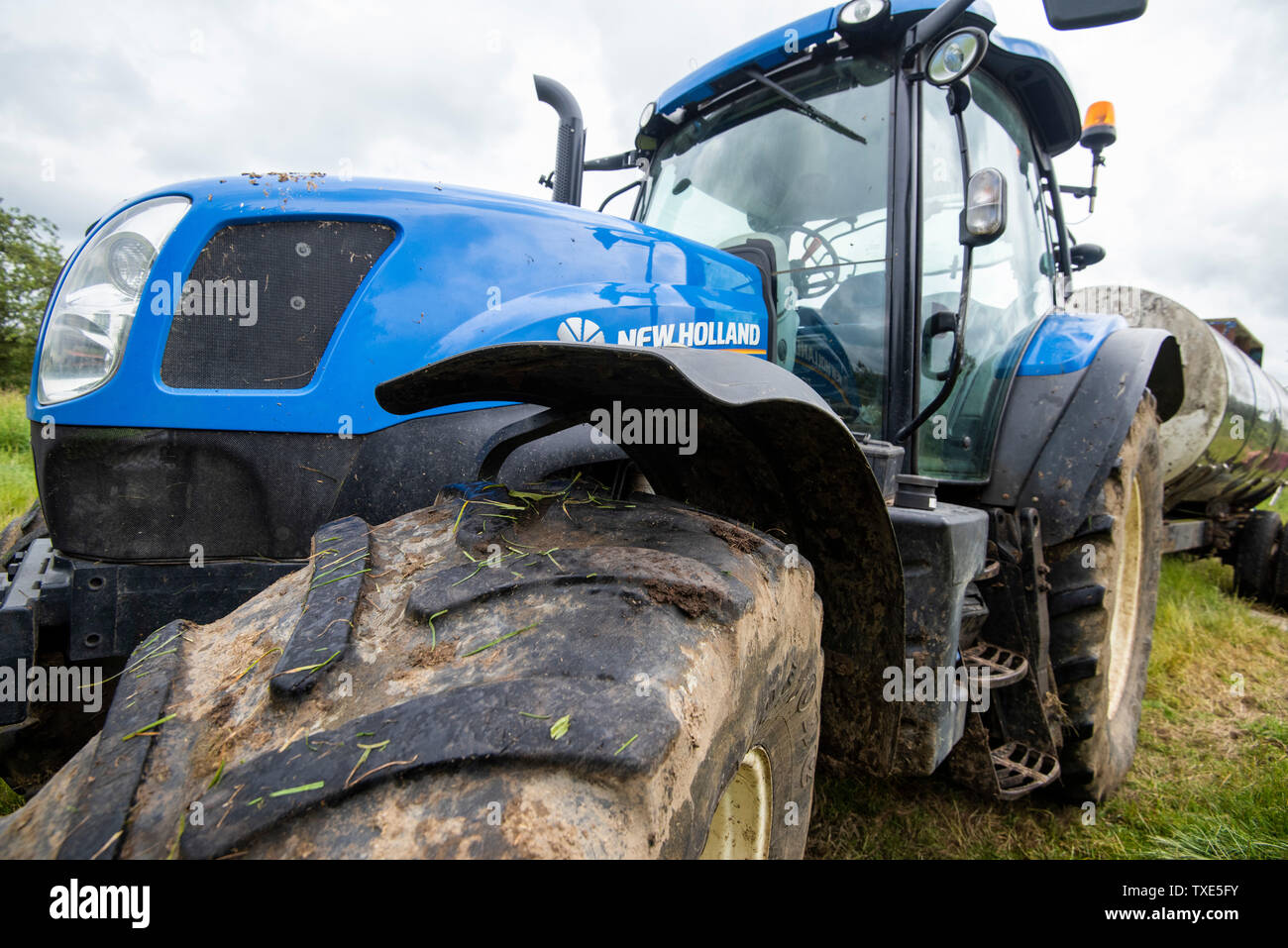 Tractor and Water Tank on a Dairy Farm in Rural Leicestershire, England ...