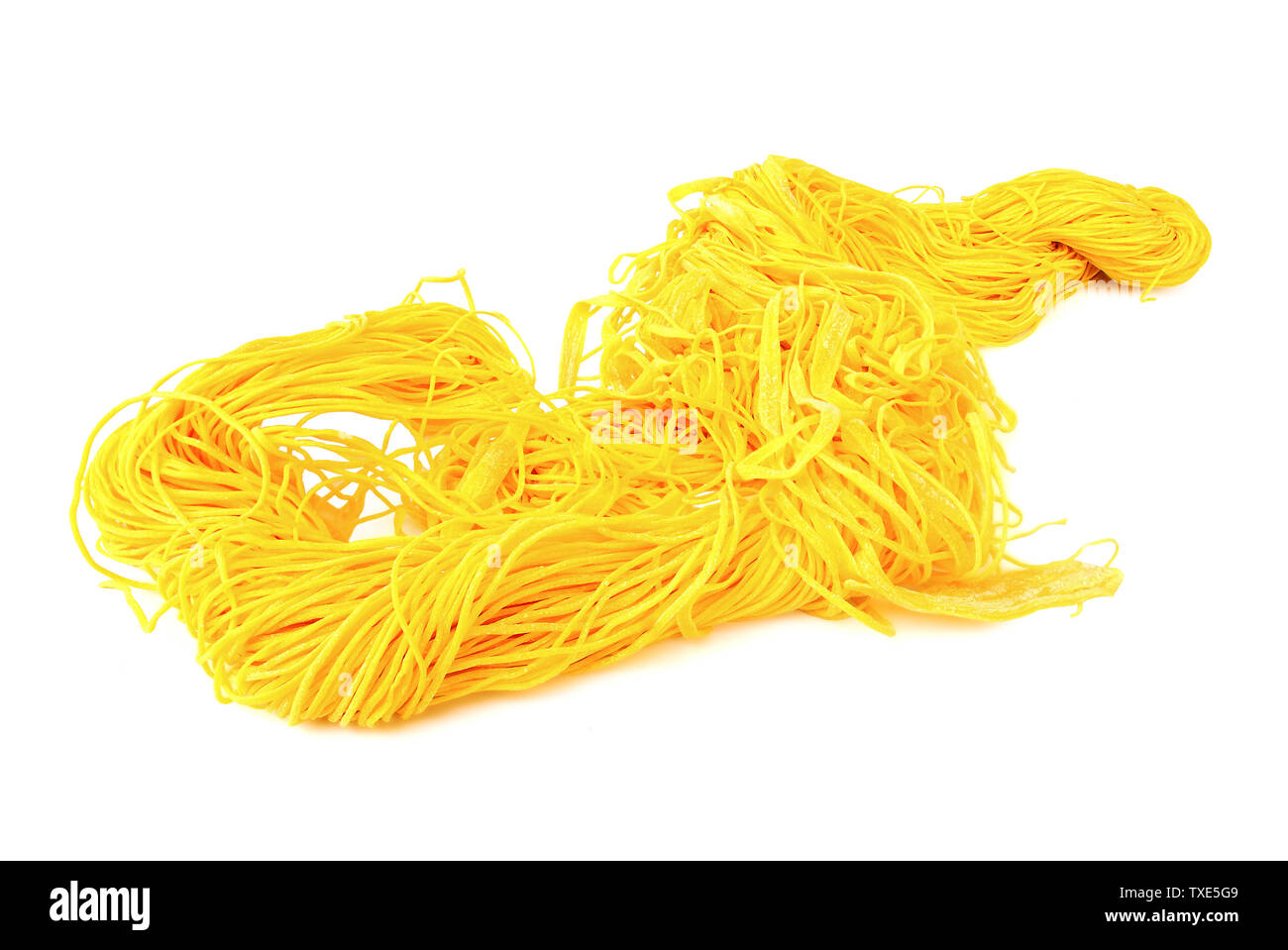 Thai noodles,Yellow noodles on white background.With Clipping Path ...