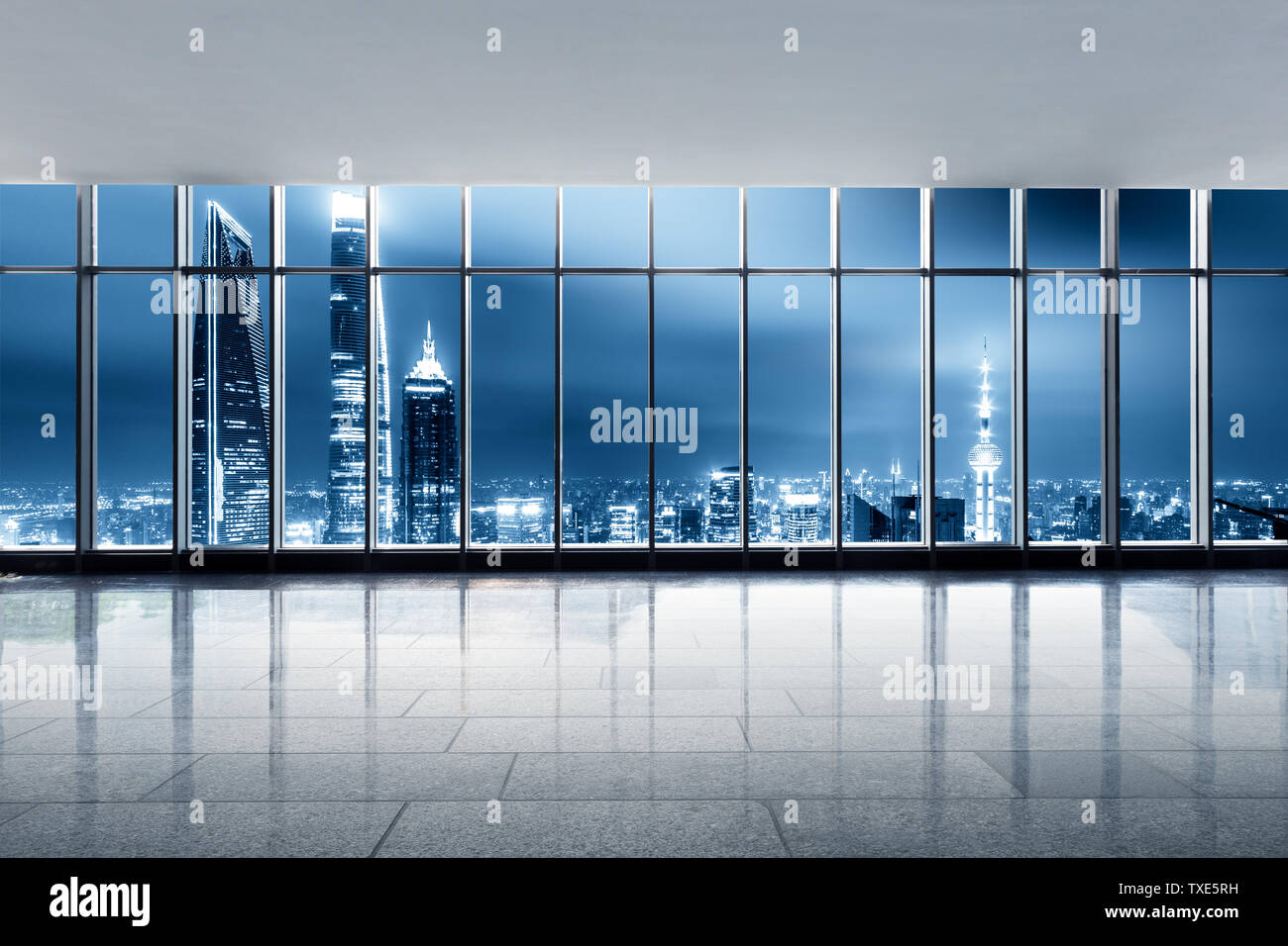 cityscape and skyline of shanghai from glass window Stock Photo - Alamy