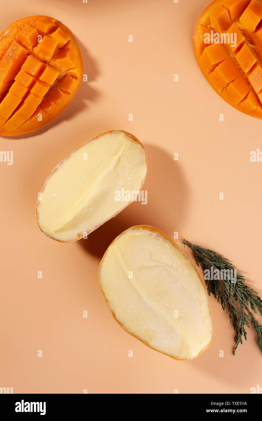 Mango fruit ice cream Stock Photo - Alamy