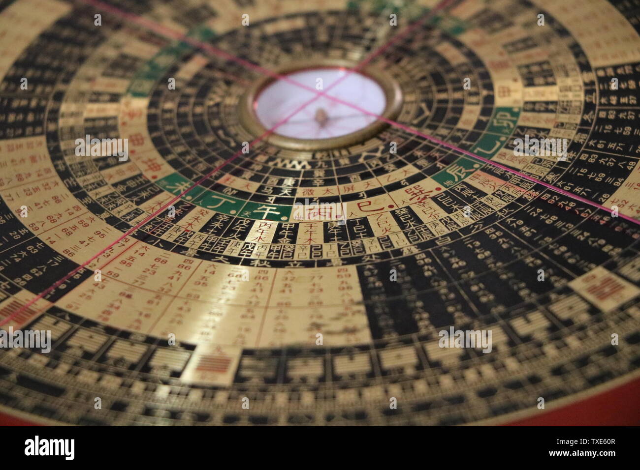 Feng shui compass rational sectarian operation tool Stock Photo - Alamy