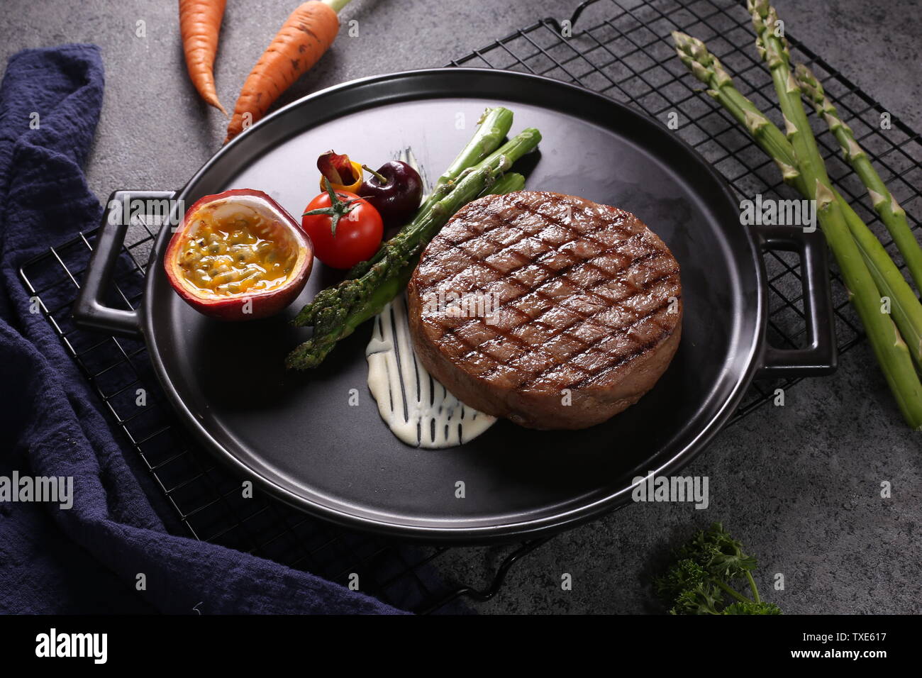 Gourmet steak raw cold beef Stock Photo - Alamy