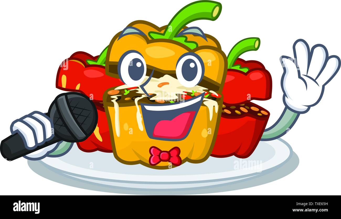 Singing stuffed pepper above the mascot board Stock Vector Image & Art ...