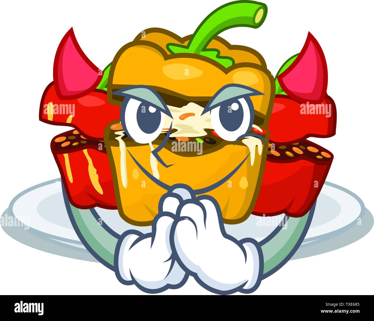 Devil stuffed pepper above the mascot board Stock Vector Image & Art ...