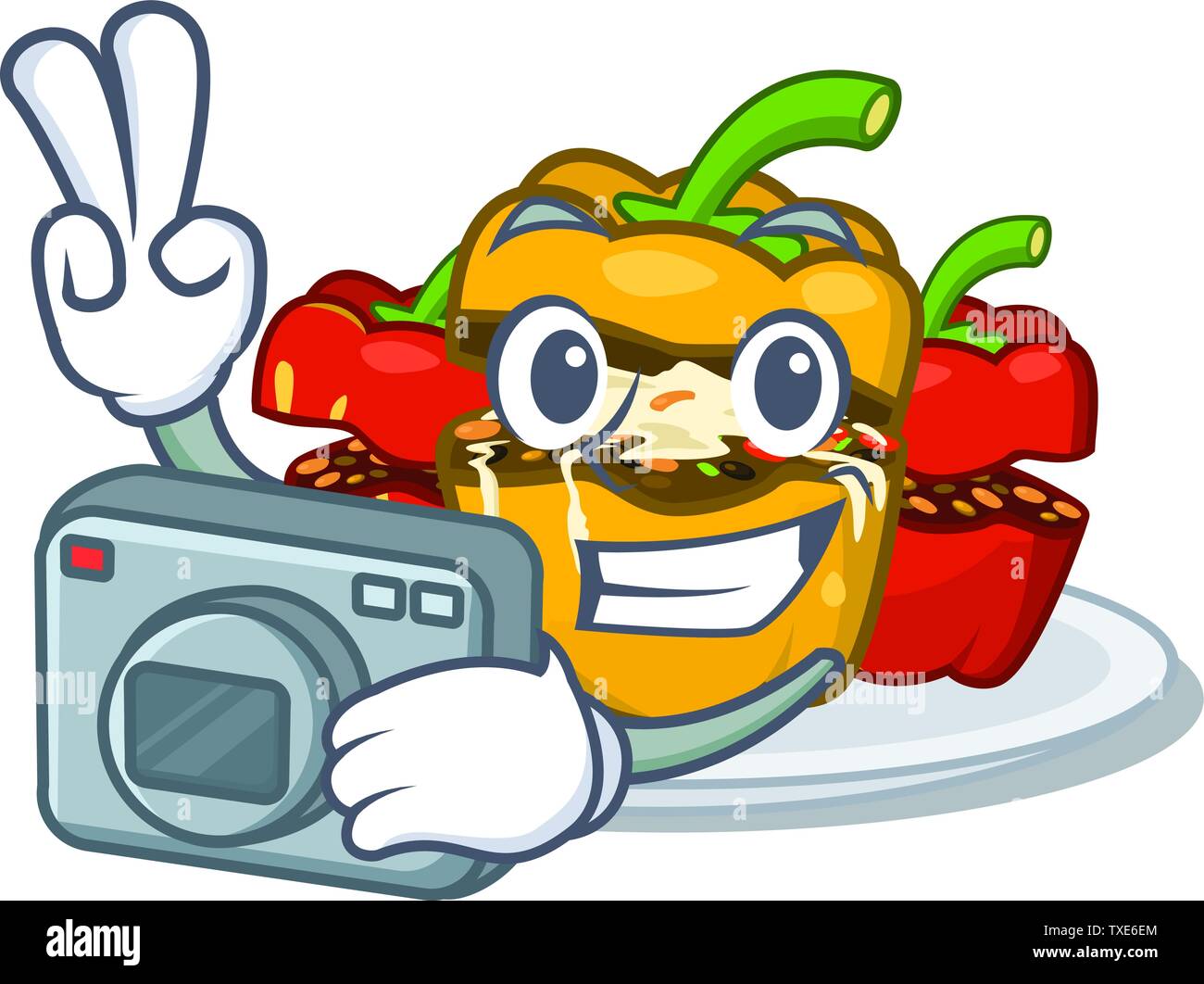 Photographer stuffed pepper above the mascot board Stock Vector Image ...