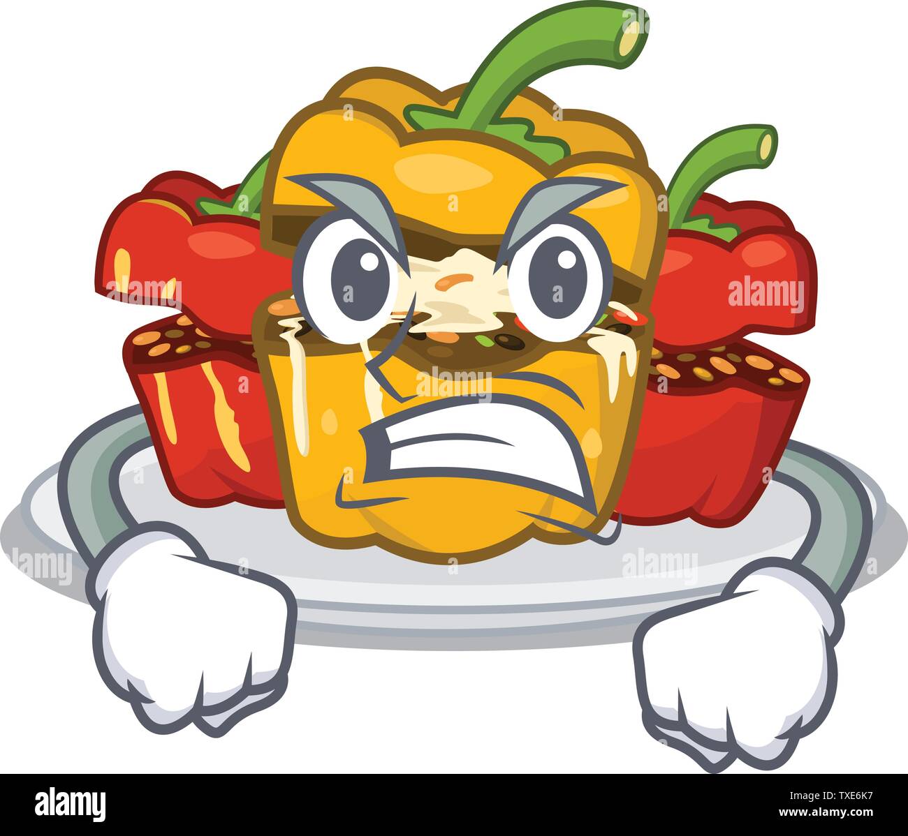 Meat stuffed bell pepper Stock Vector Images - Alamy