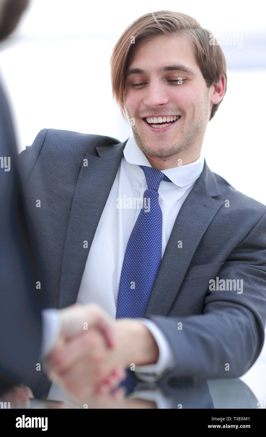 vertical photo.handshake business people Stock Photo - Alamy