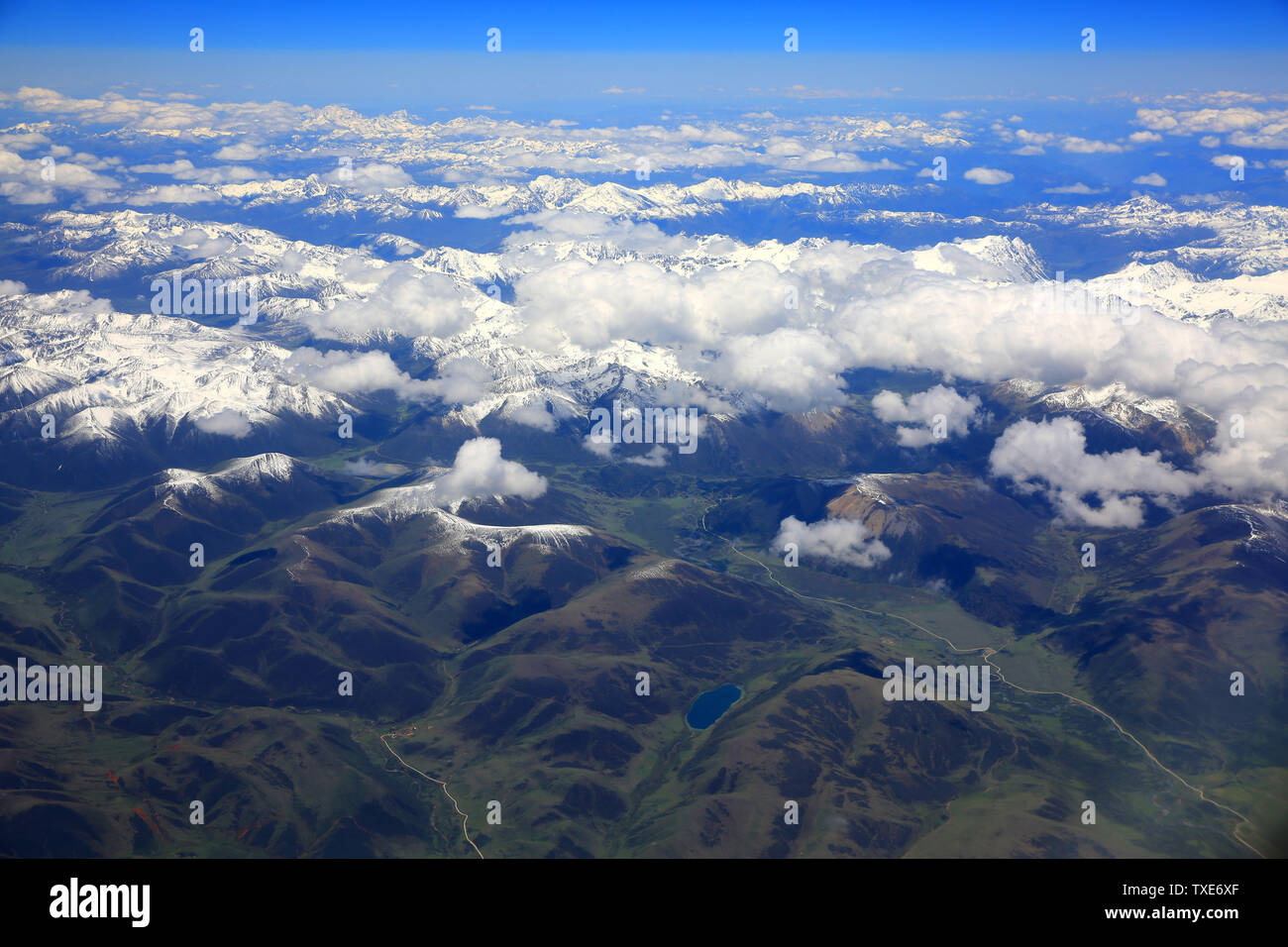 Aerial photography of the snowy plateau Stock Photo - Alamy