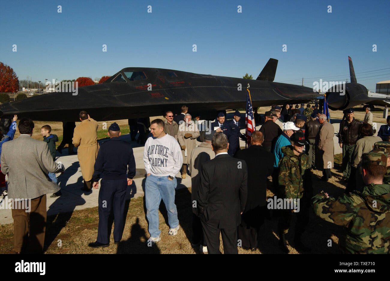 A crowd gathers after the dedication ceremony of the 8th Air Force ...