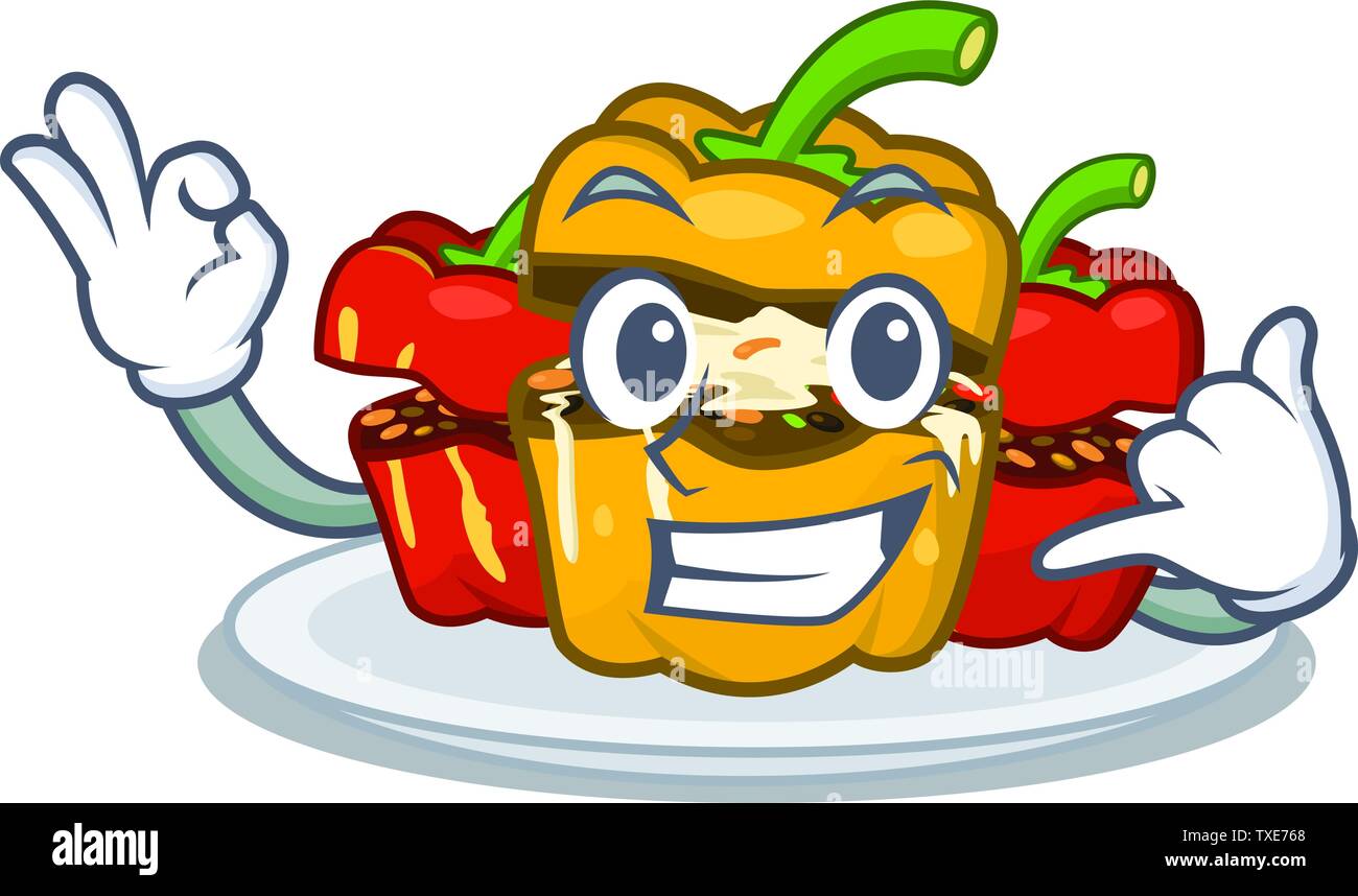 Baked stuffed pepper Stock Vector Images - Alamy