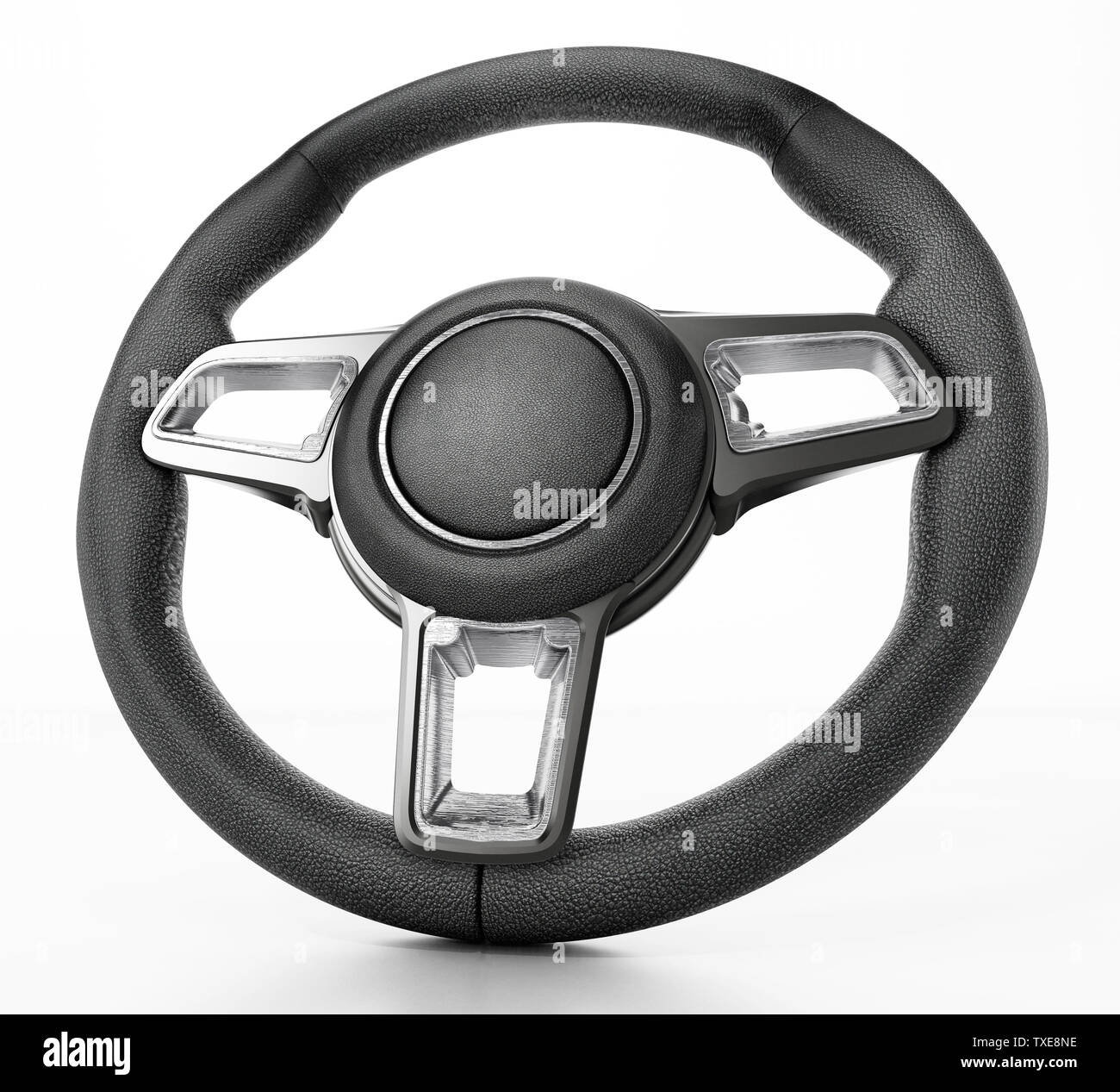 Generic steering wheel isolated on white background. 3D illustration ...