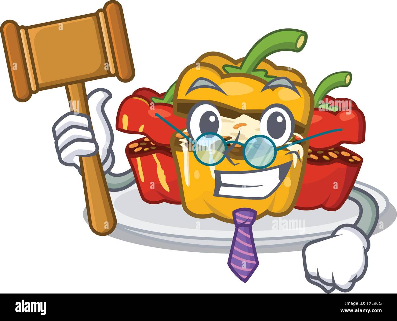 Baked stuffed pepper Stock Vector Images - Alamy