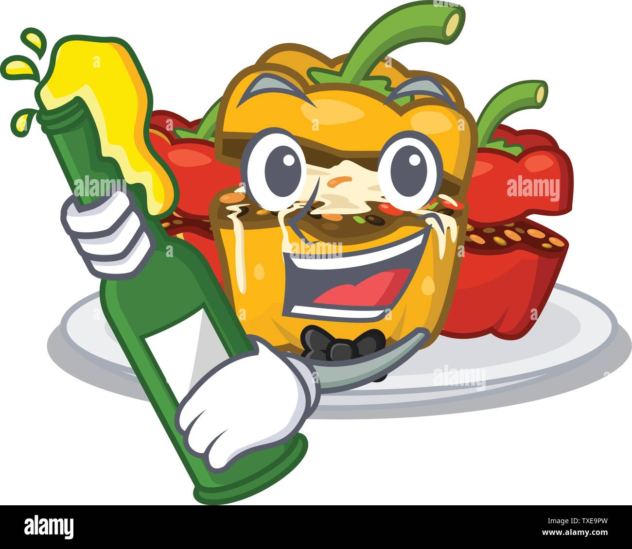 Onion stuffed with rice Stock Vector Images - Alamy