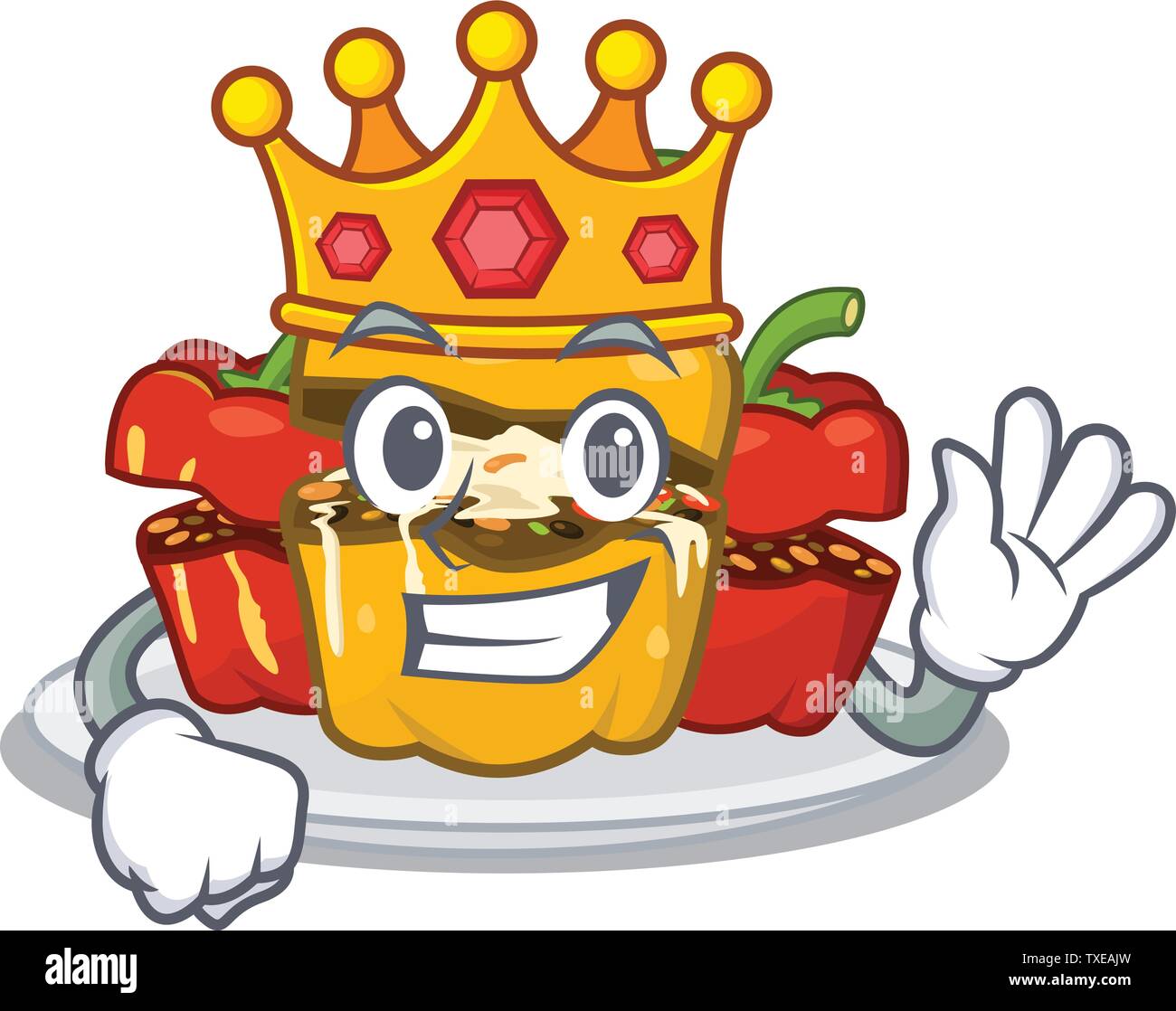 Stuffed pepper meat rice Stock Vector Images - Alamy