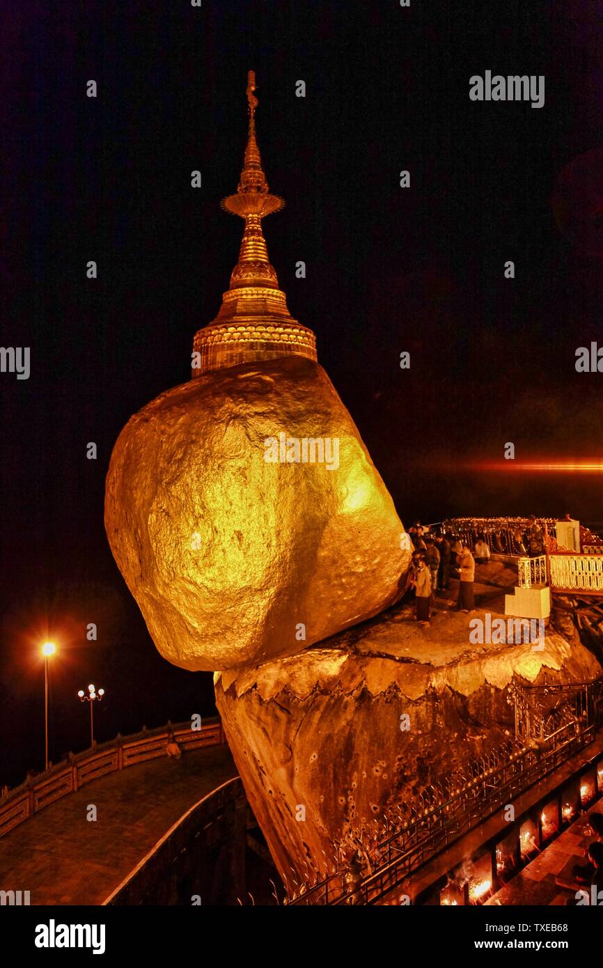 Kyaiktiyo Pagoda also known as Golden Rock is a well-known Buddhist ...