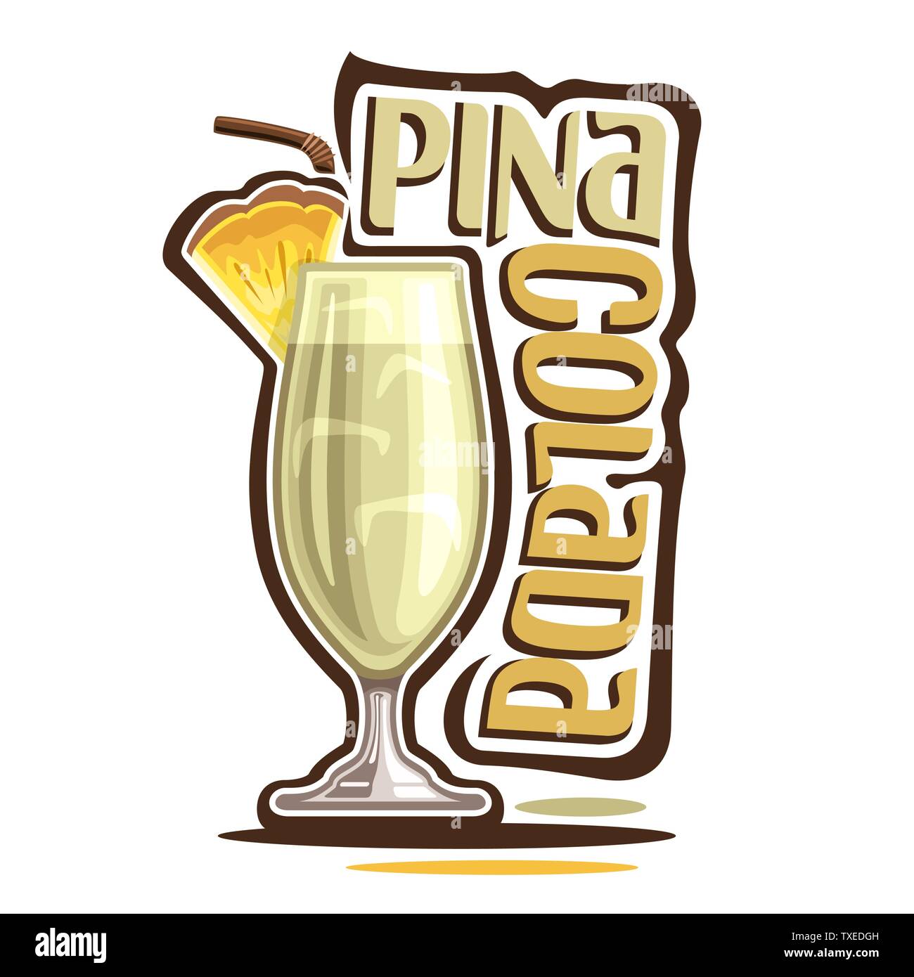 Pina colada cocktail tropical Stock Vector Images - Alamy