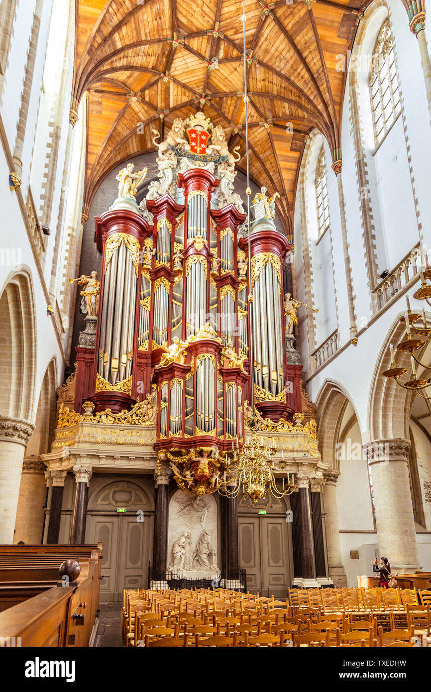 Haarlem, The Netherlands - May 31, 2019: Interior of the Saint Bavo or ...