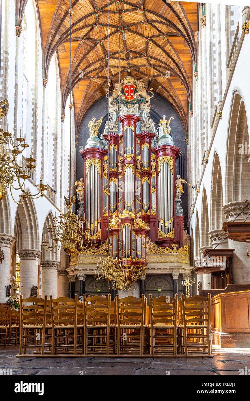 Haarlem, The Netherlands - May 31, 2019: Interior of the Saint Bavo or ...