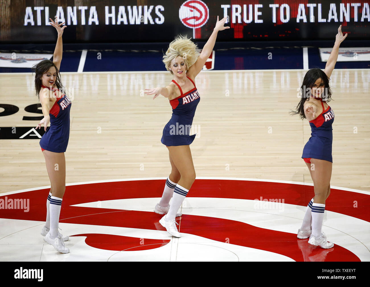 Atlanta Hawks cheerleaders perform during the first half of their NBA ...