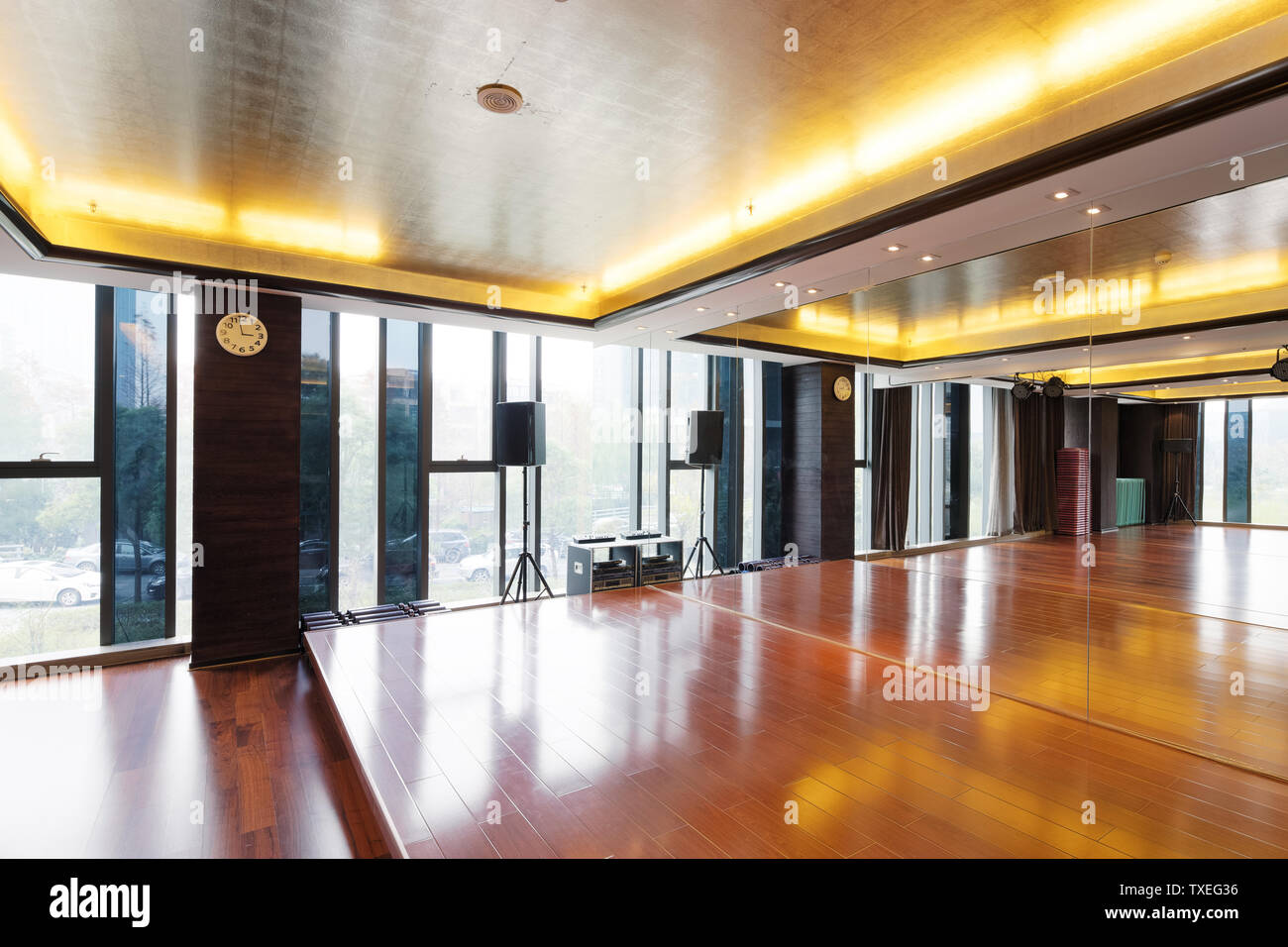 The interior of modern dance room Stock Photo - Alamy