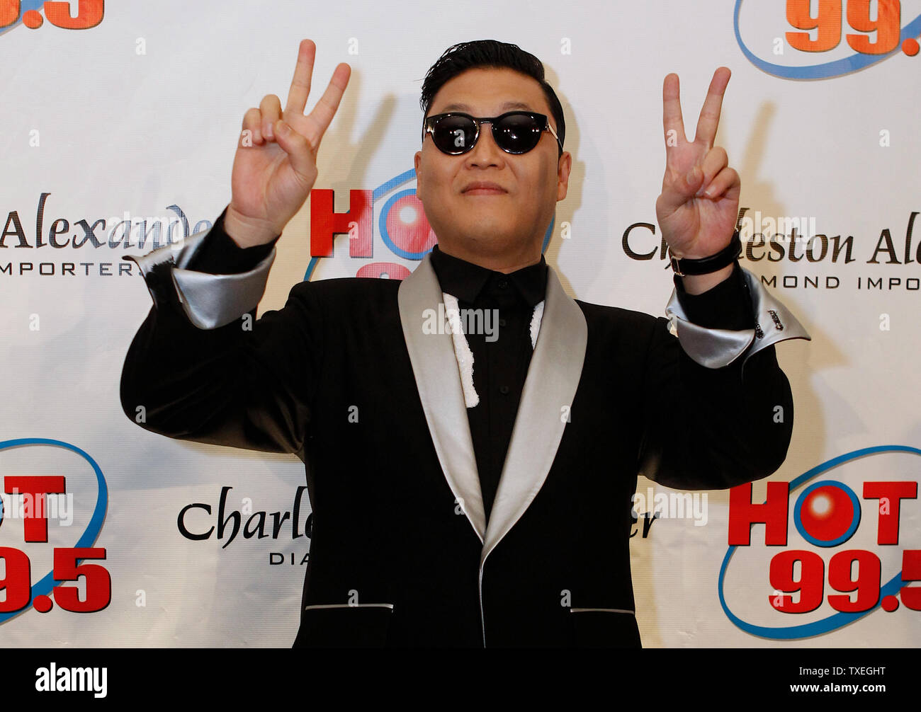 South Korean rapper PSY arrives on the red carpet at Hot 99.5's Jingle ...