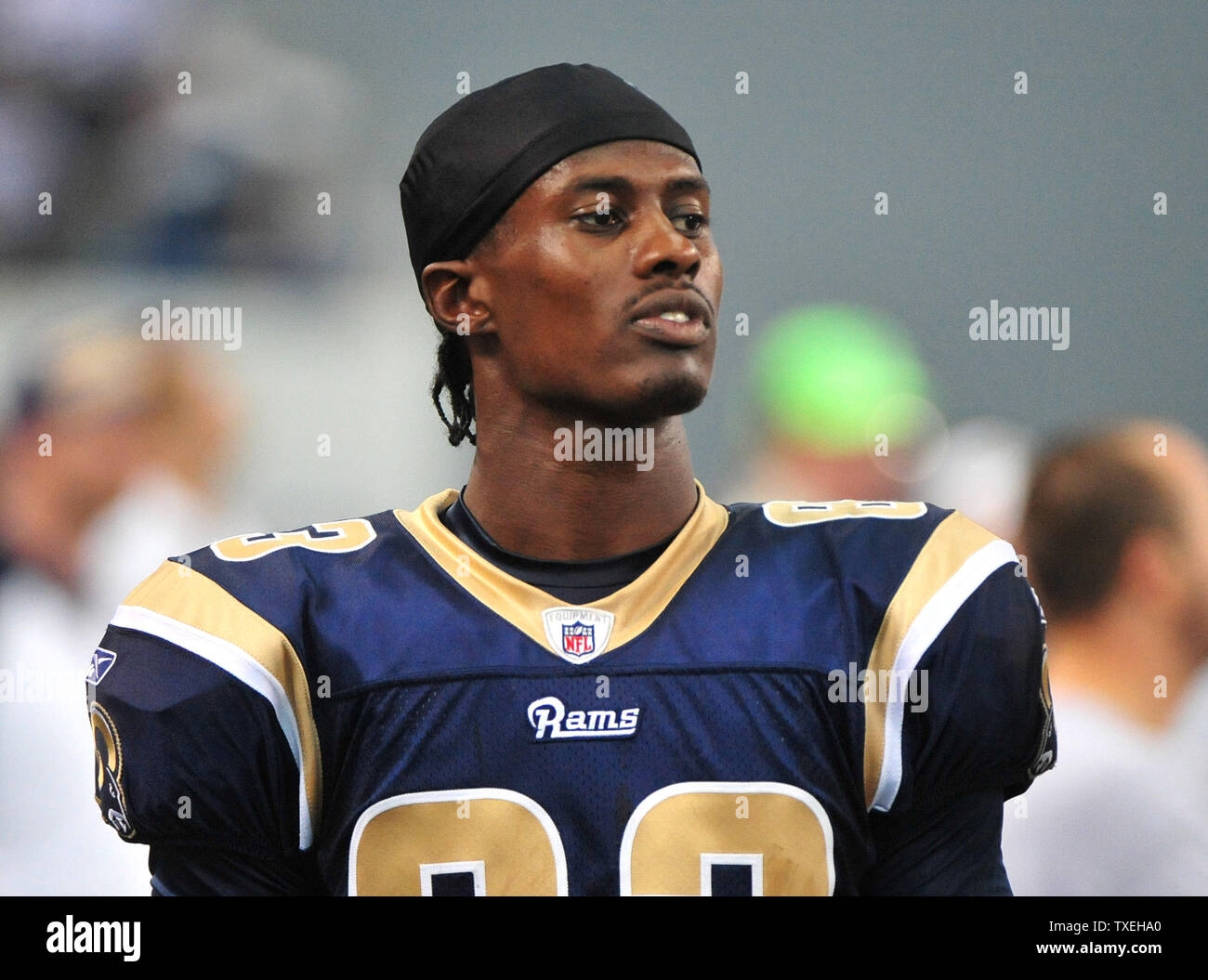 St. Louis Rams Brandon Lloyd is seen on the sideline as the Rams play ...