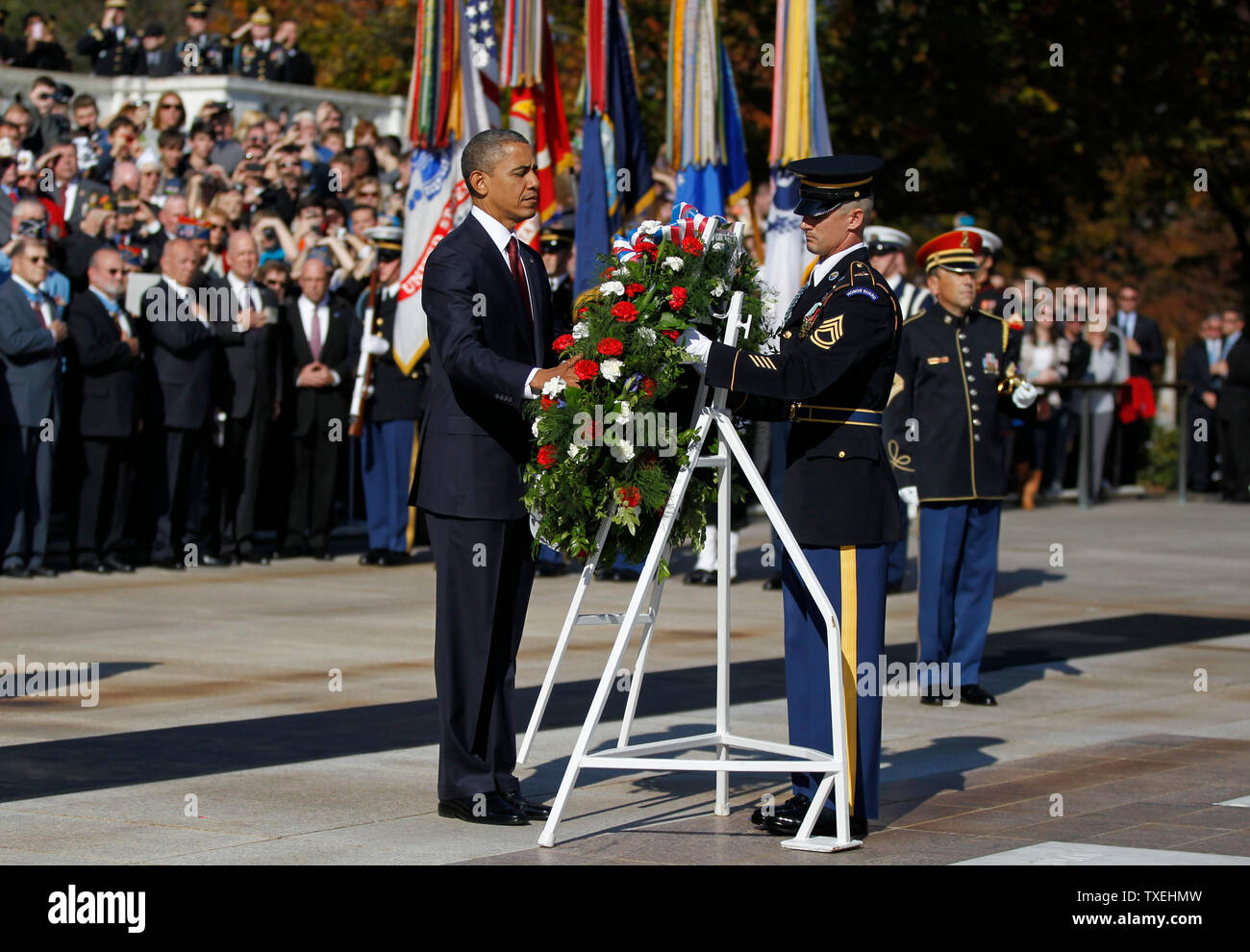 President Barack Obama takes part in a Presidential Wreath-Laying ...