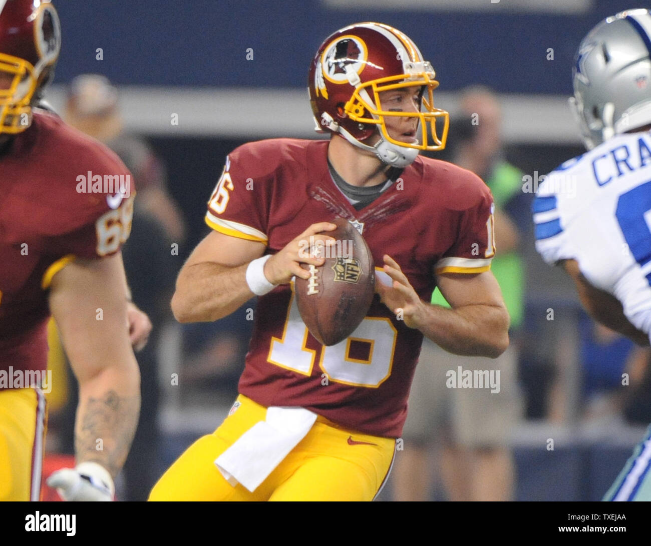 Washington Redskins Colt McCoy looks to throw against the Dallas ...