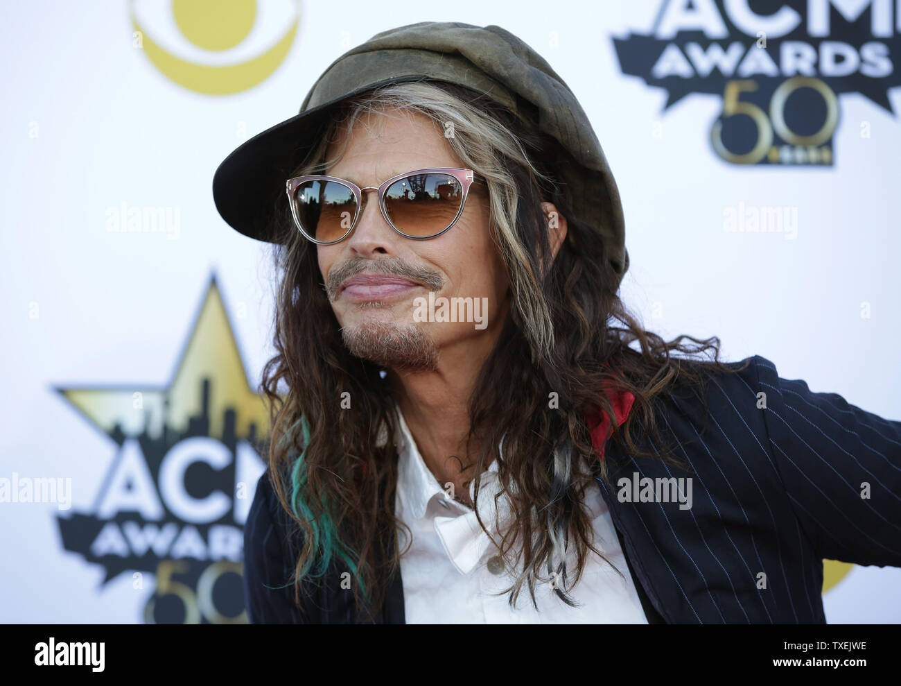 Musician Steven Tyler arrives at the 50th annual Academy of Country ...