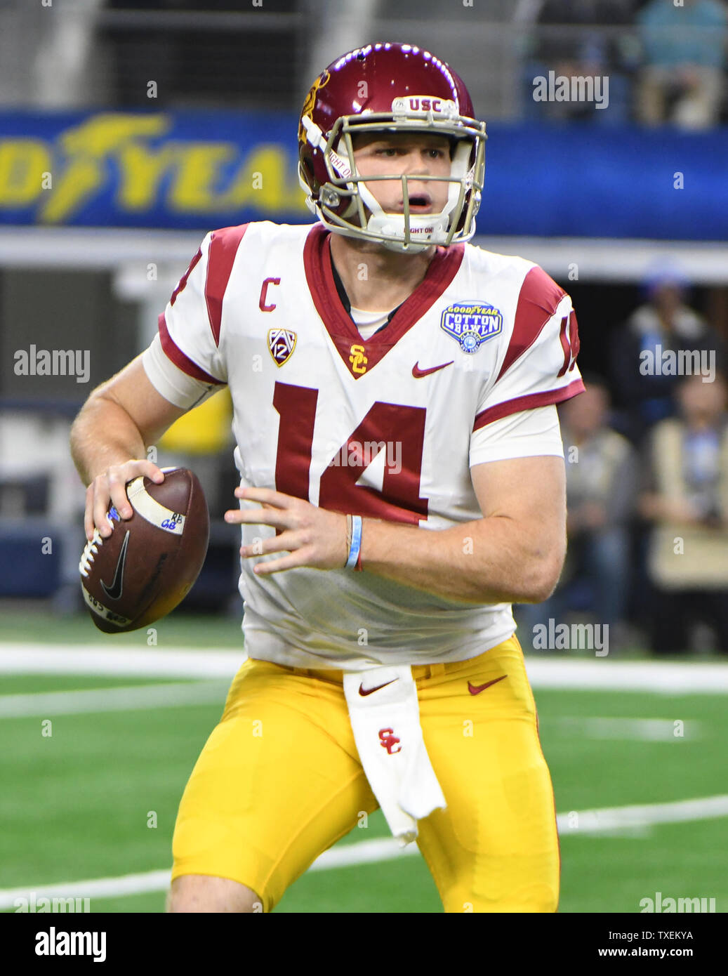 USC quarterback Sam Darnold looks to throw against Ohio State during ...