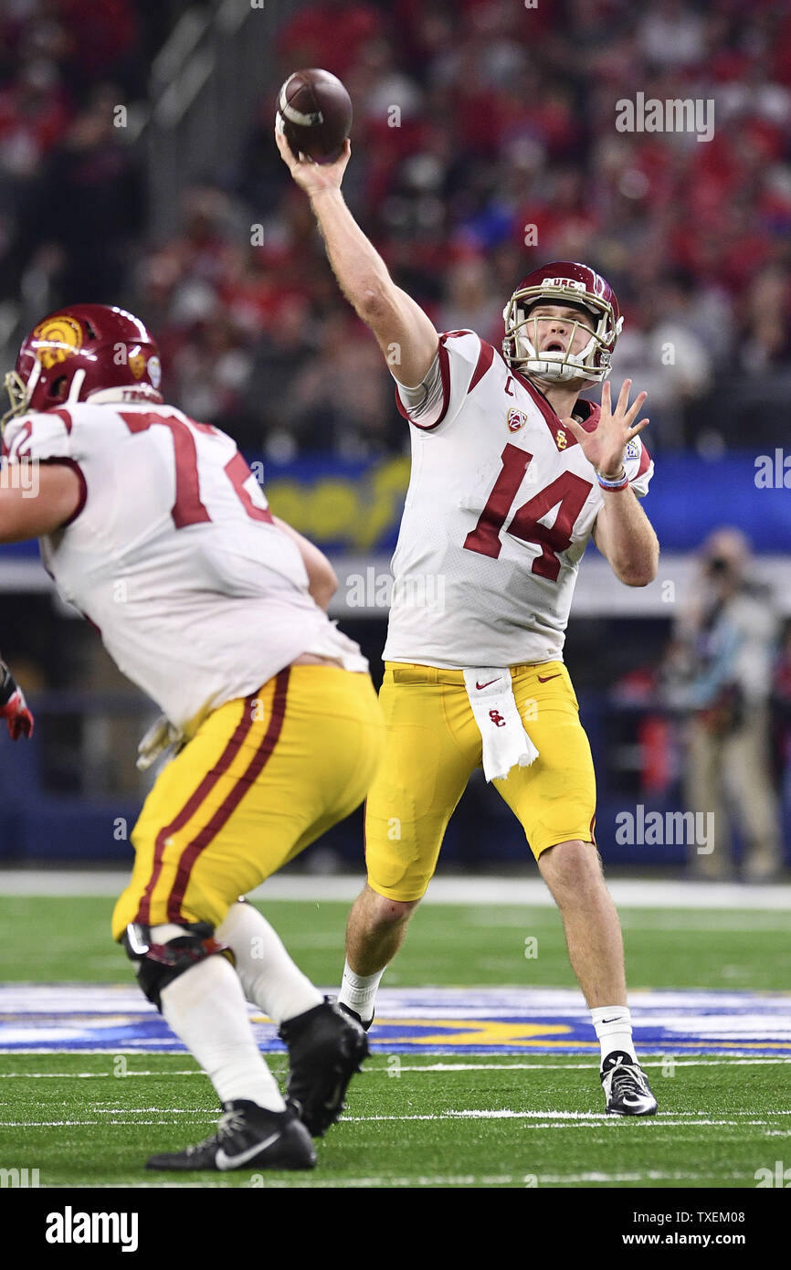 USC Trojans quarterback Sam Darnold #14 passes the ball in the Goodyear ...
