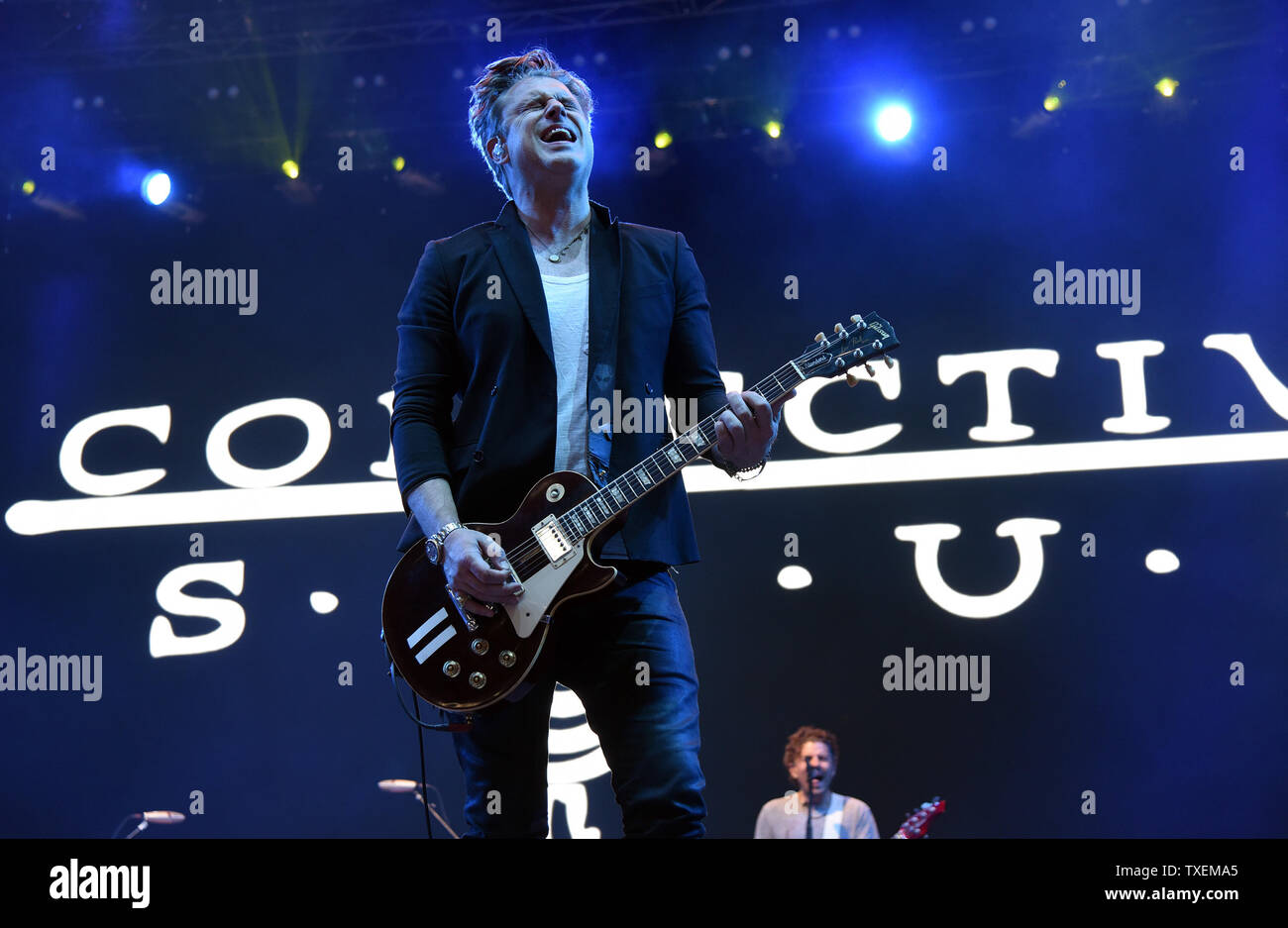 Collective Soul’s Joel Kosche performs at the inaugural KAABOO Texas festival on May 11, 2019 at ...