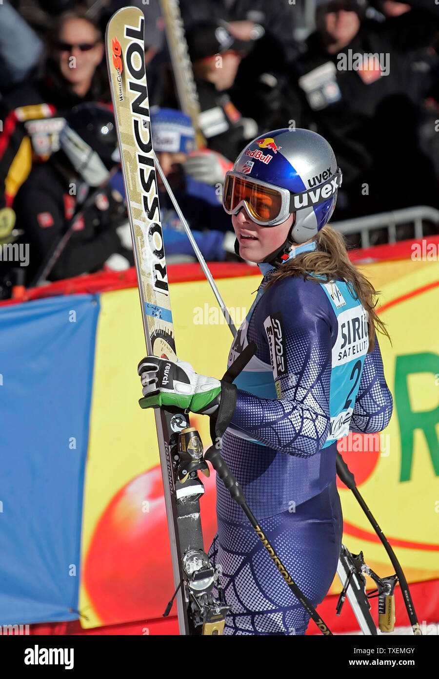 USA's Lindsey C. Kildow walks off the course after finishing in seventh ...