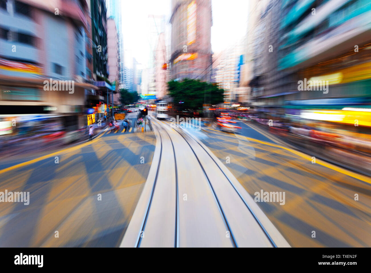 traffic blur motions in modern city hong kong street Stock Photo - Alamy